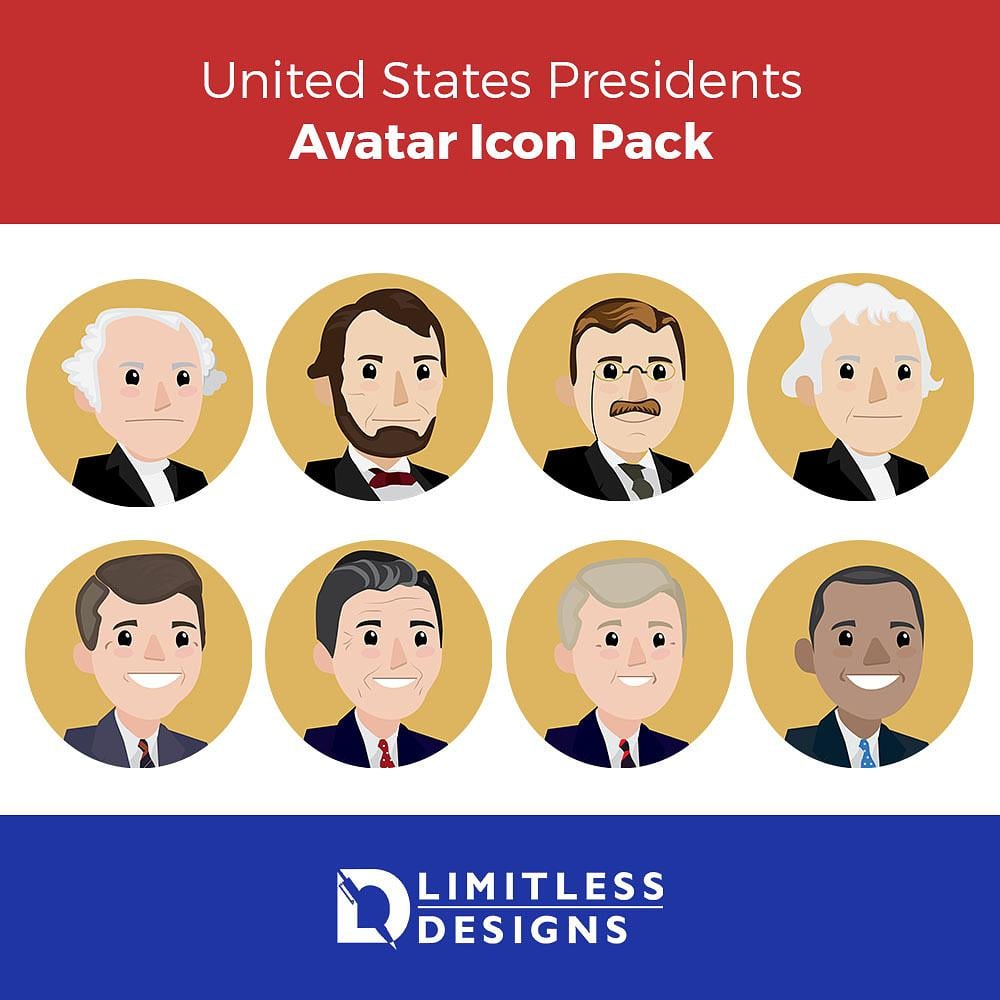 FREE United States Presidents Avatar Illustrations
