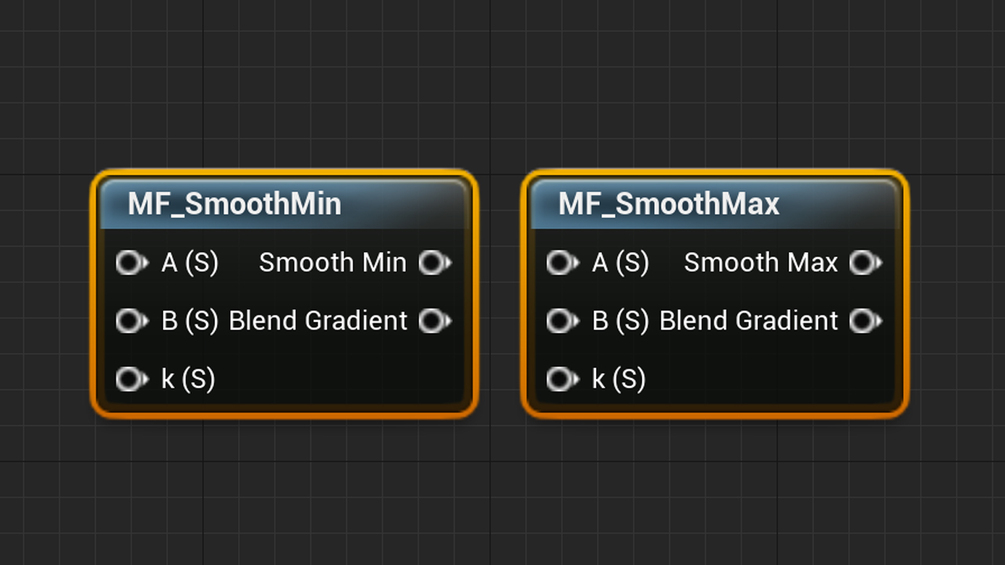 UE4 SmoothMin and SmoothMax Material Functions