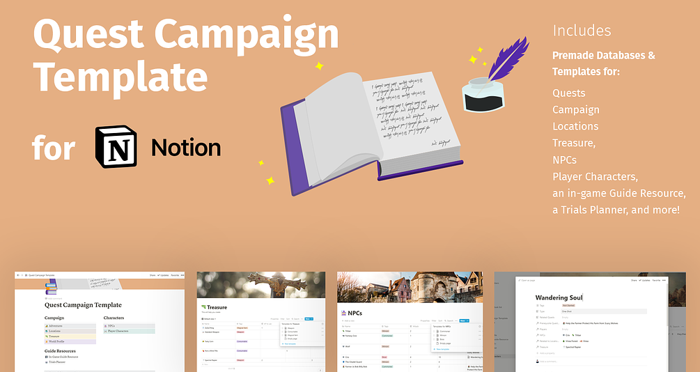 Quest Campaign Template for Notion