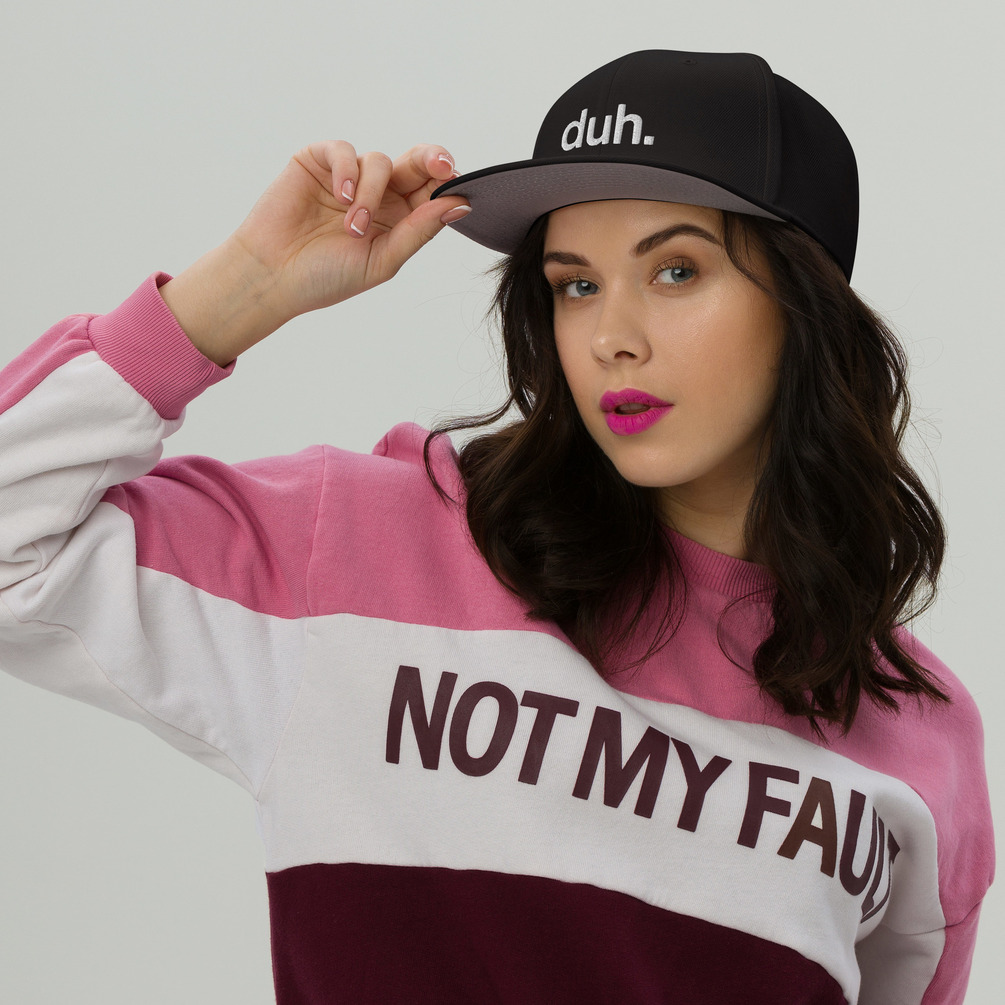 duh. — minimalistic clean snapback hat