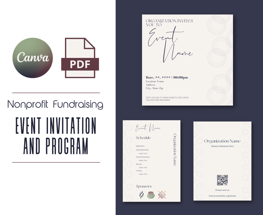 Event Invitation and Program Template | Nonprofit Fundraising Event