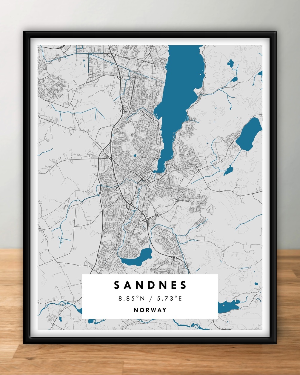 SANDNES, Norway – Digital Map Poster – Special