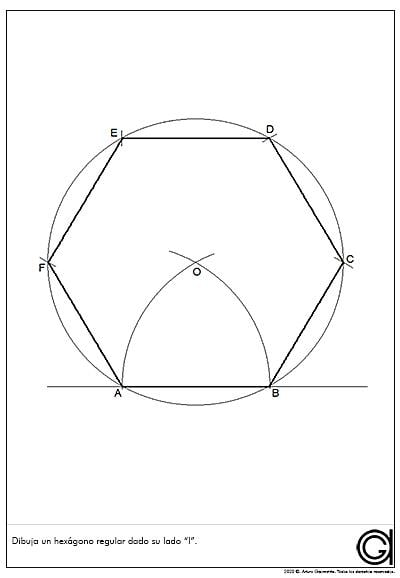 Lámina - Hexágono regular dado el lado