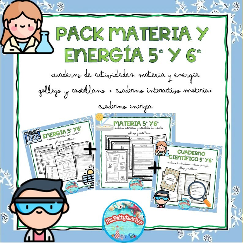 CCNN: Pack materia y energía + cuaderno científico en gallego y ...
