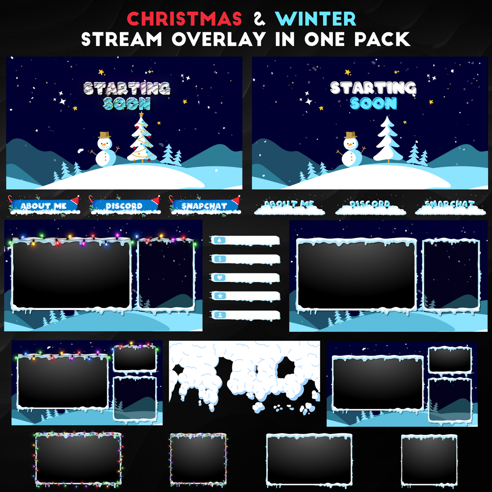 Christmas & Winter Stream Overlay Pack