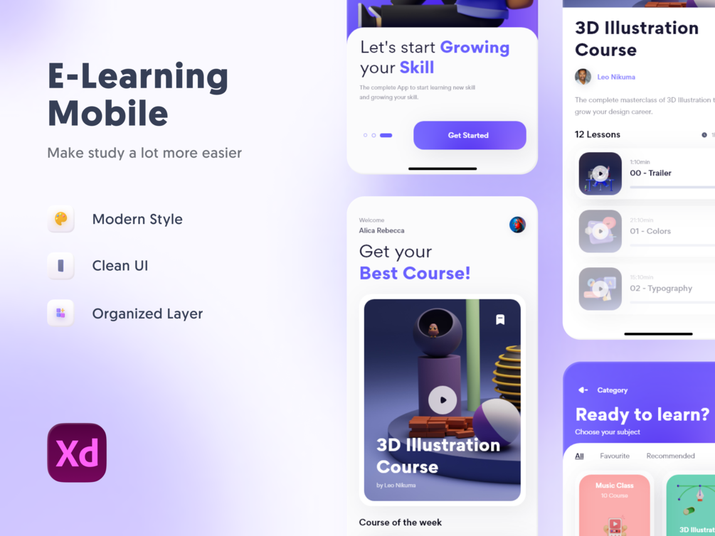 Online Course App Design UI KIT