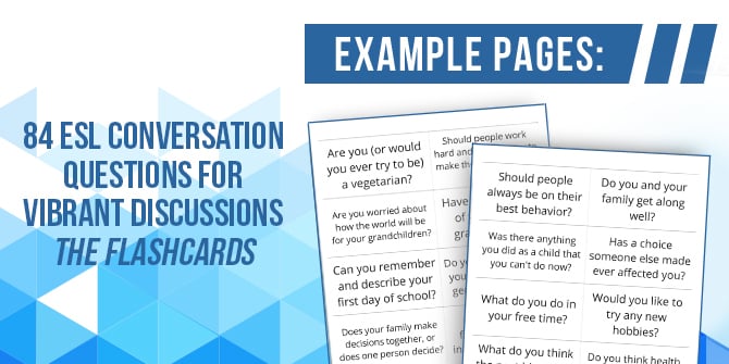 84 ESL Conversation Question Flashcards That'll Kick Off Great ...