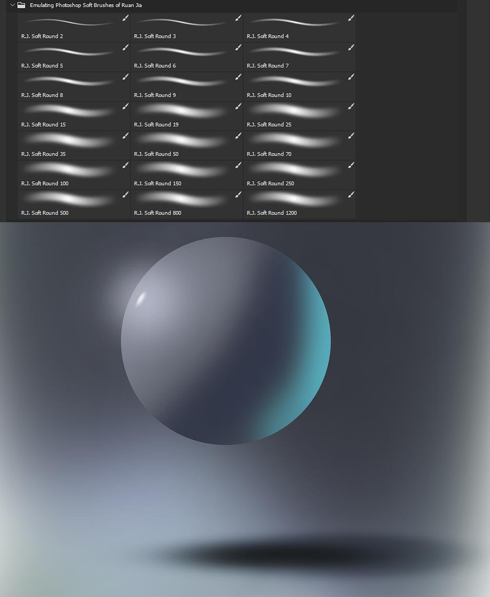 Emulating Photoshop Soft Brushes of Ruan Jia