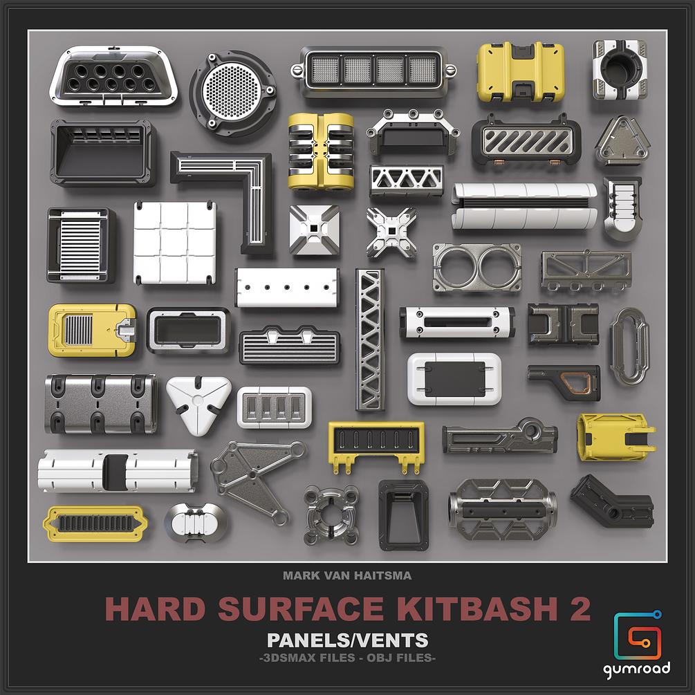 Hard Surface Kitbash Library 2 - Panels/Vents