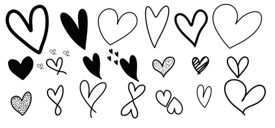 20 brush heart