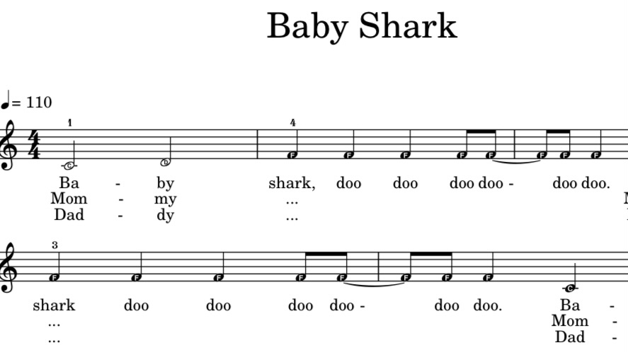 Baby Shark Easy sheet music with lyrics