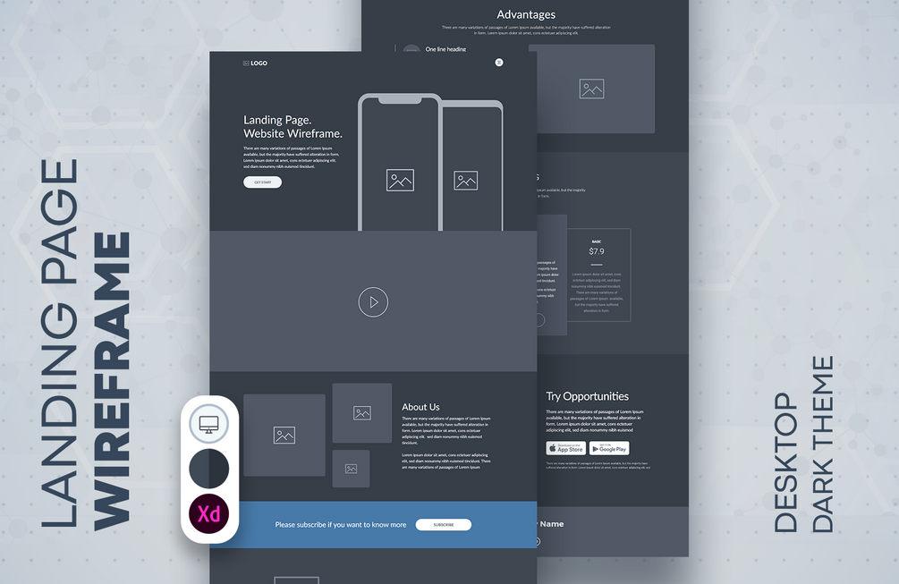 Landing Page Dark Theme #3