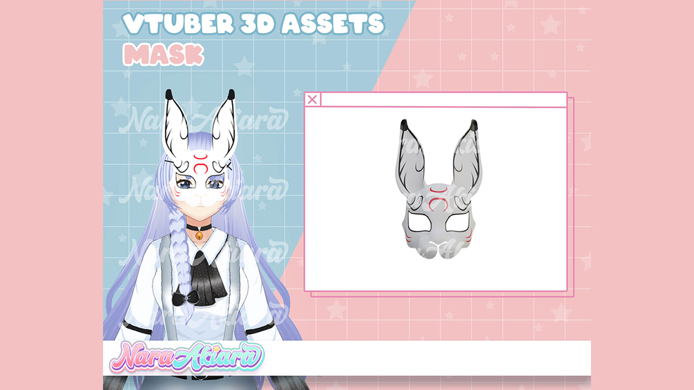 3D Vtuber Assets Mask V5 vroid commission, 3D assets ready to use ...