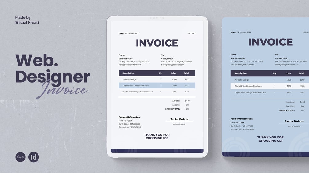 Web Designer Invoice Template