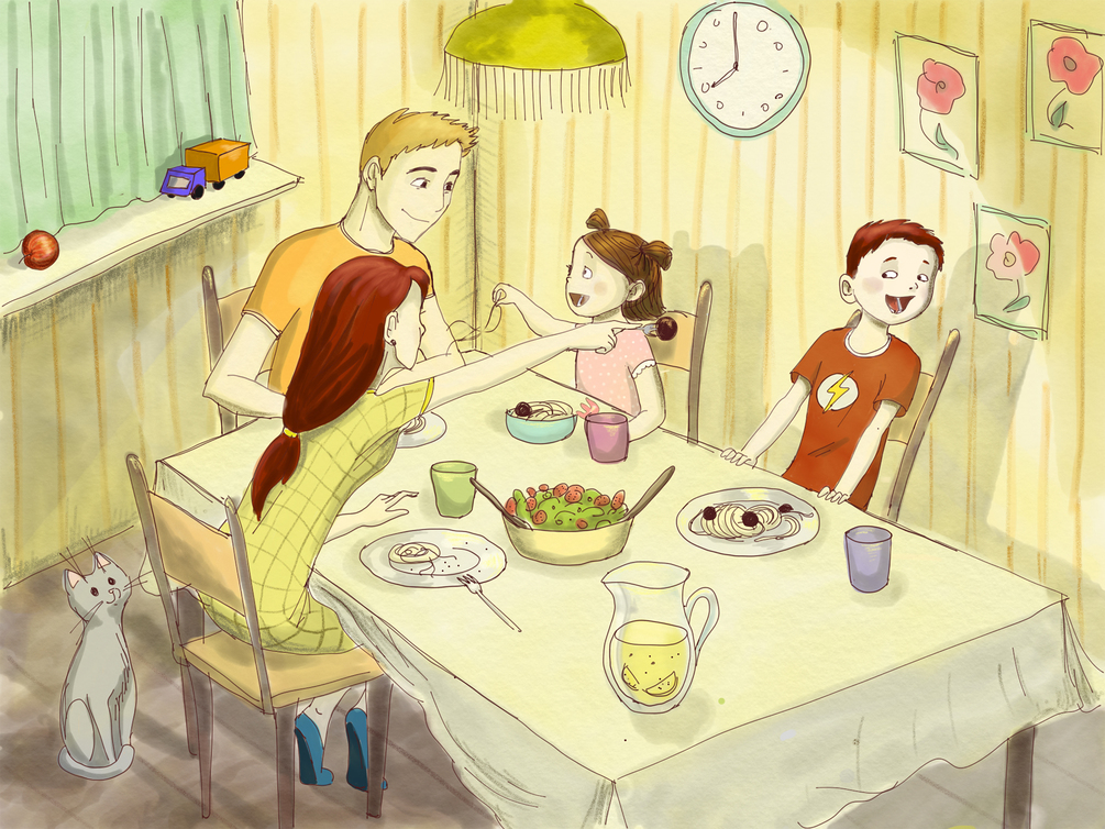 ART / POSTER / ILLUSTRATION "FAMILY DINNER"