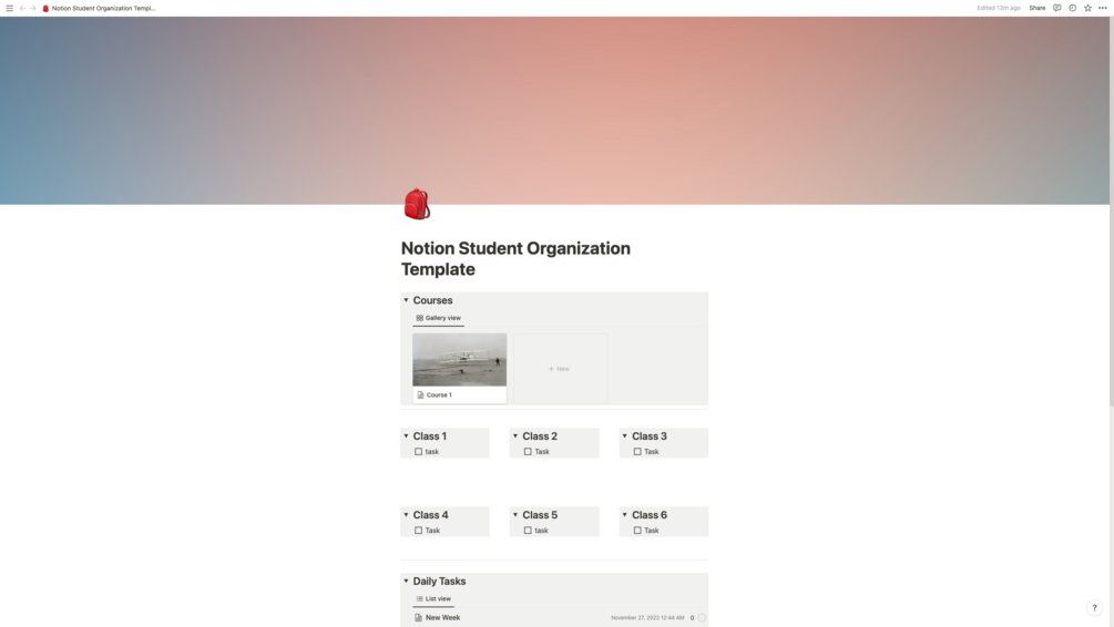 Notion Student Organization Template