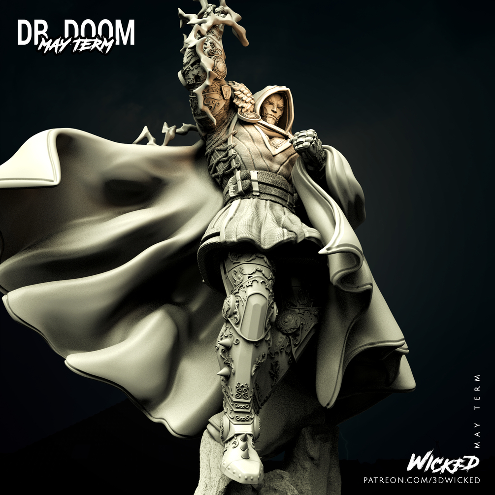 Wicked Marvel Dr. Doom Sculpture: STLs ready for printing