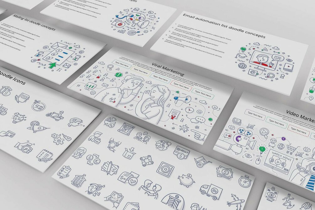 Doodle Infographic Keynote Set