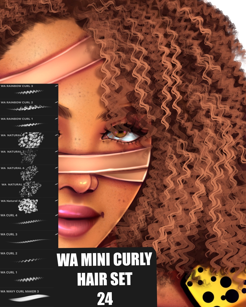 WA MINI CURLY HAIR SET OF 24