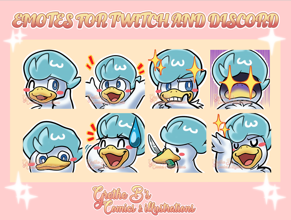 Emote pack - Kuwassu Twitch & Discord (8 Emotes)
