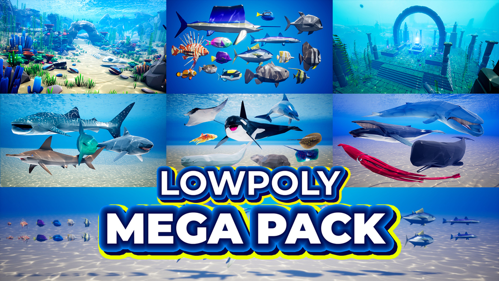 Poly Style Low Poly Ocean Mega Pack - UE4