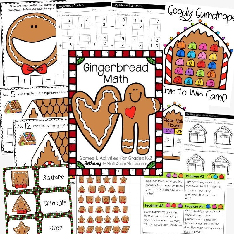 Gingerbread Math Collection | Grades K-2
