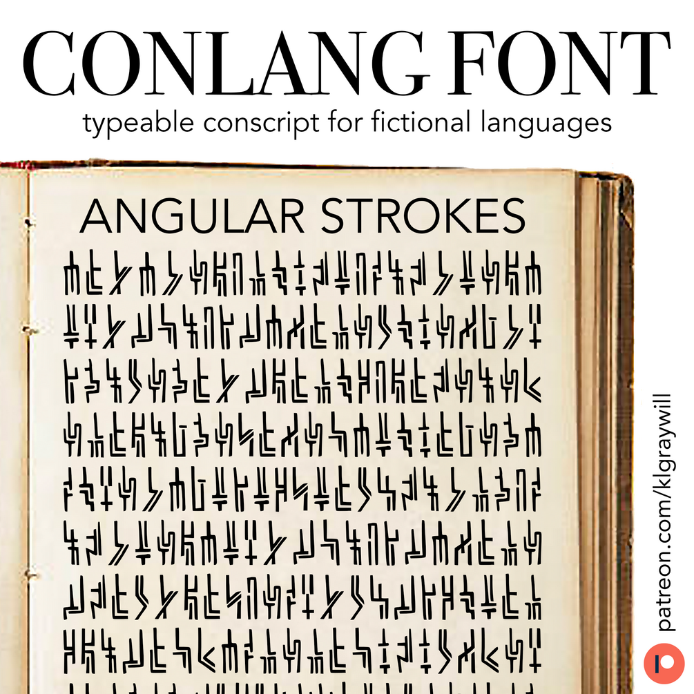 Conlang Font: Angular Strokes Fictional Language Conscript