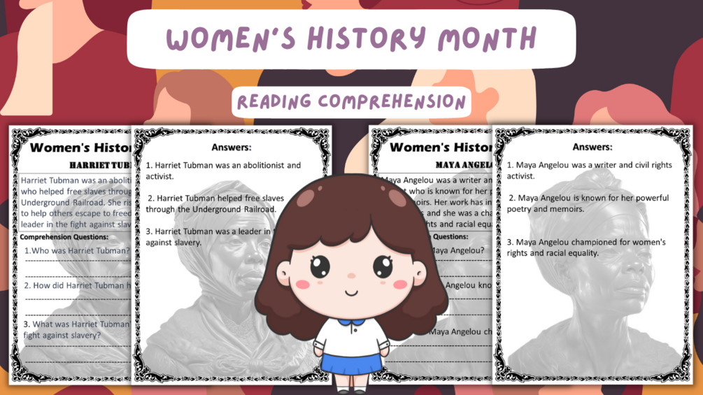 Printable women's history month Reading comprehension With Answers ...