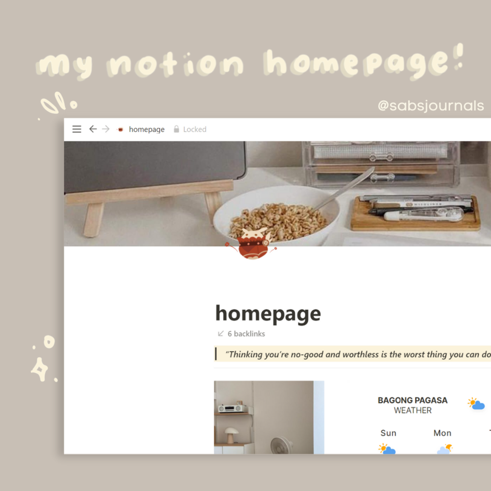 notion homepage template!