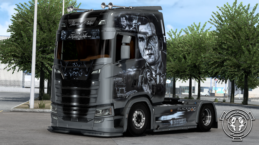 Scania 540S Martin Pakos "Black Dog" Skin (Scania S SCS & Eugene)