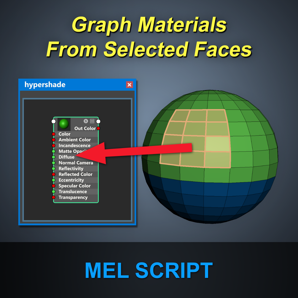 Graph Materials from Selected Faces in Maya