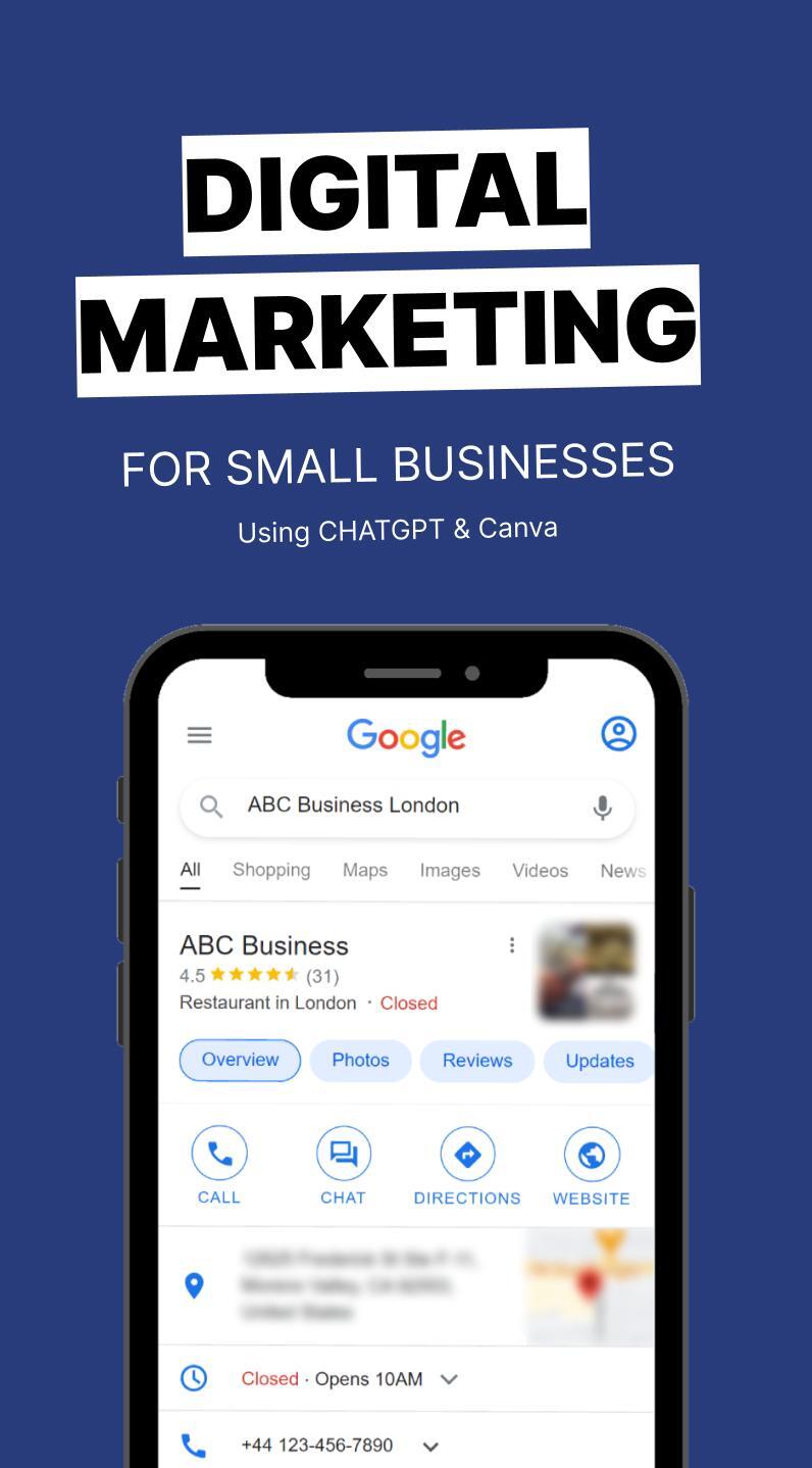 Digital Marketing for Small Businesses - using ChatGPT & Canva (A Step-by-Step Guide)