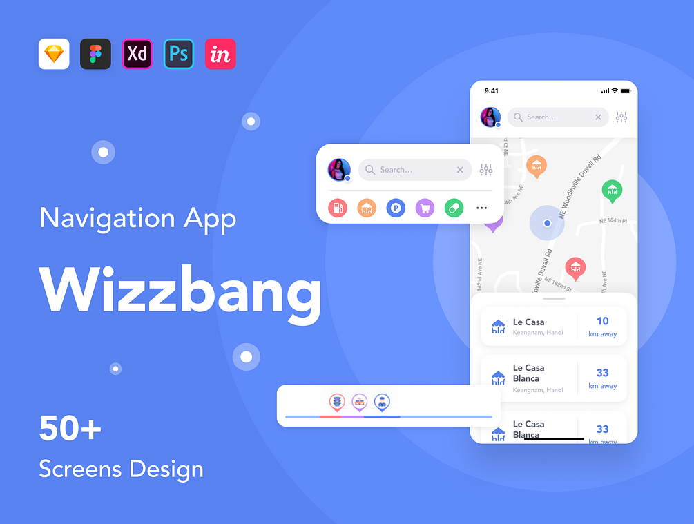 Wizzbang - Navigation App UI Kit