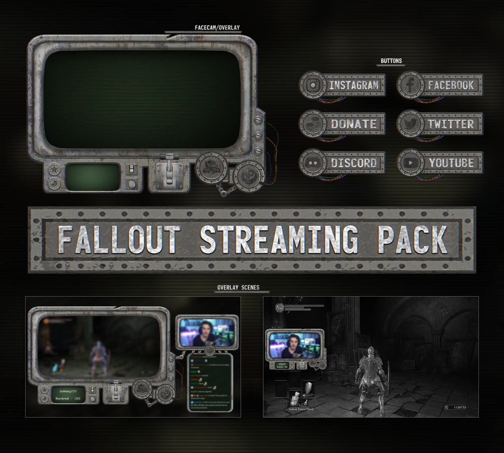 Fallout Stream Overlay Graphics Pack [With Facecam & Panels] - Gaming ...