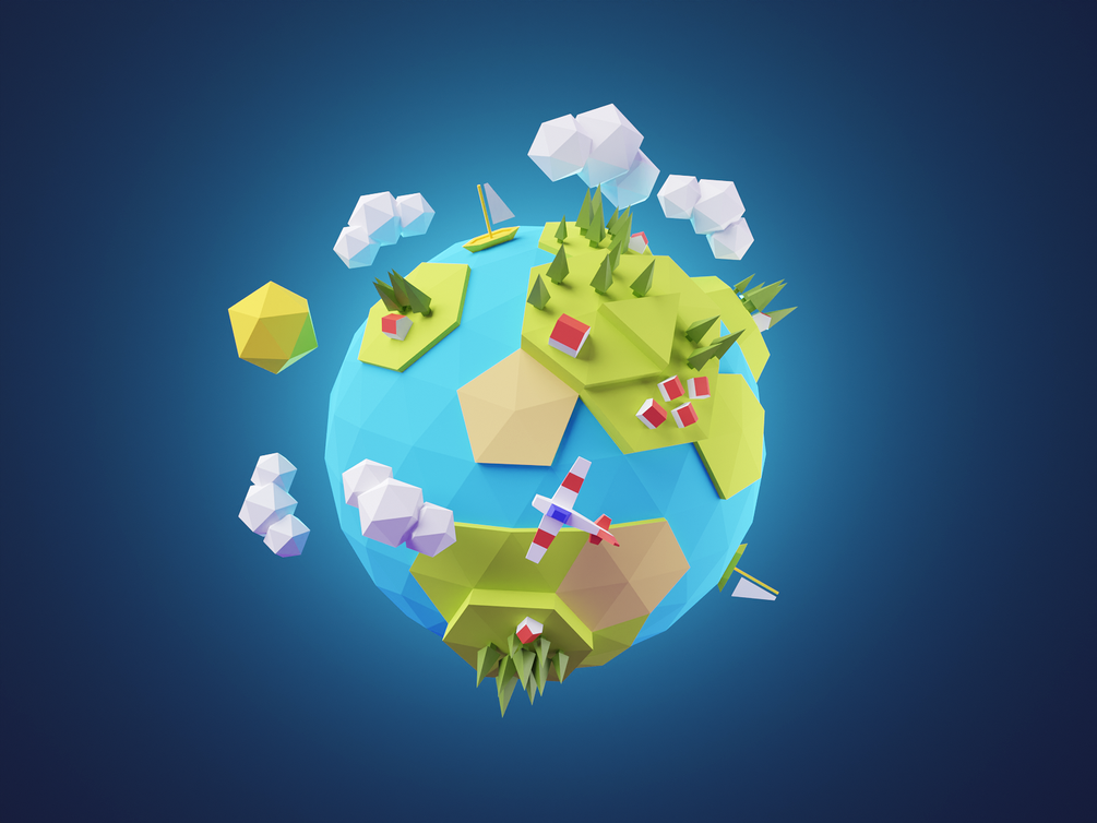 Free 3D Low Poly Planet