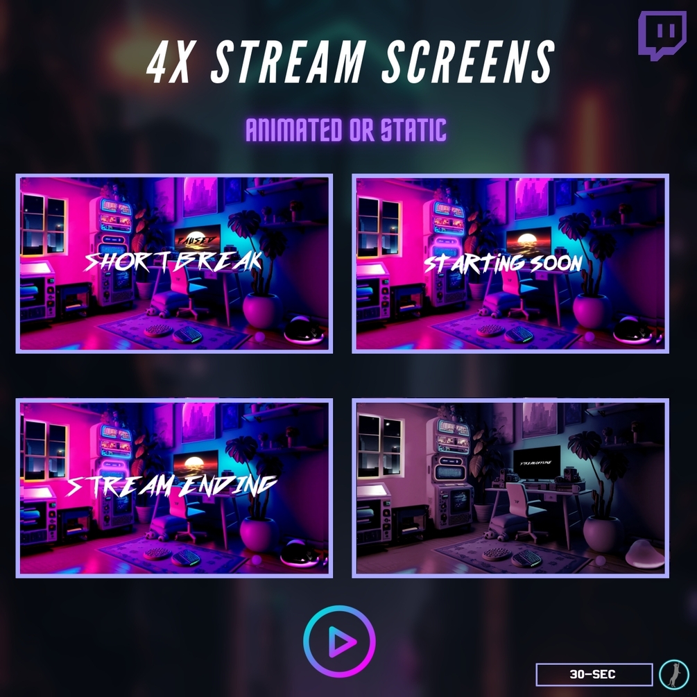 5x Twitch Animated Stream Screens - Youtube - Cute and Cosy LOFI Gaming ...