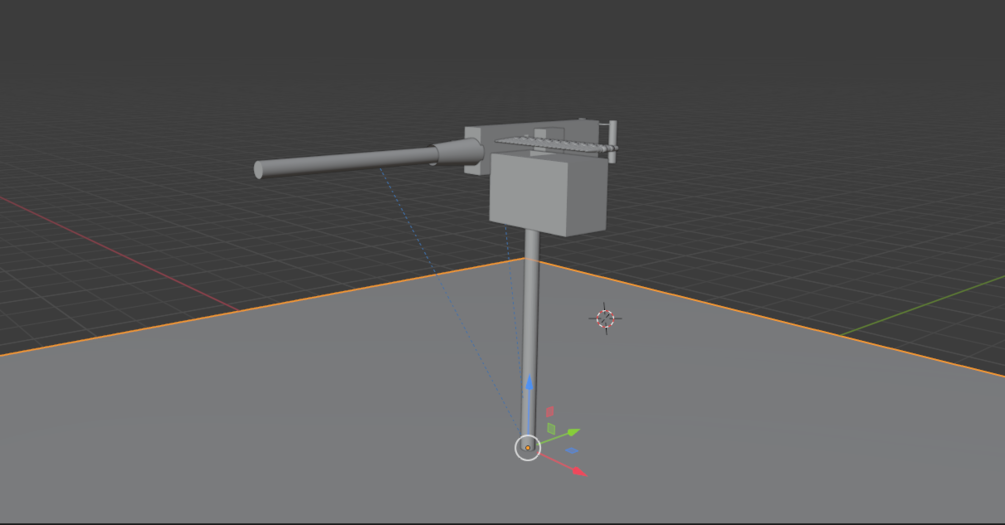 50 cal machine gun mock up for rigging tutorial