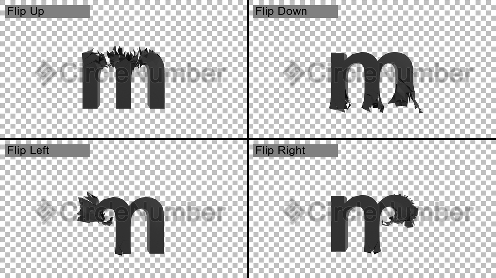 Text Lowercase (m) paper flip