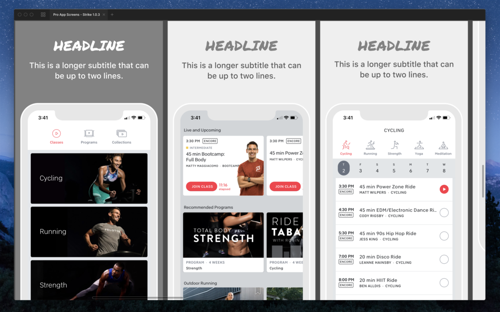 Pro App Screens (Strike)