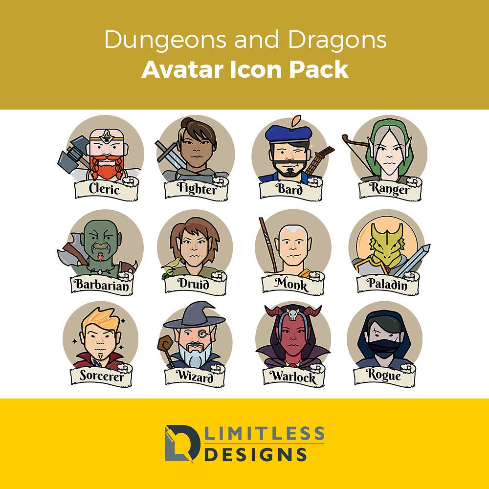 FREE Dungeons & Dragons Avatar Illustrations