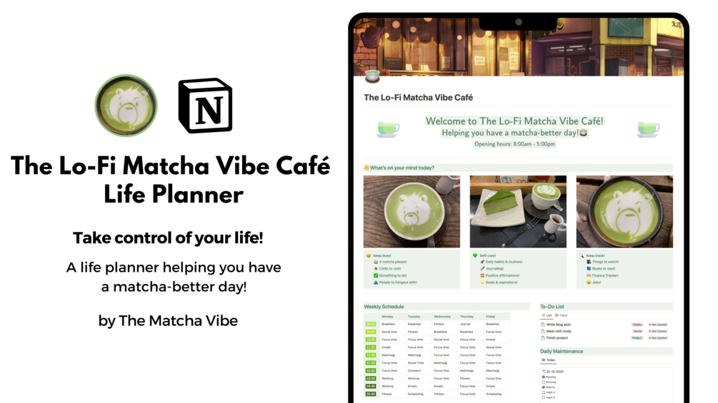 The Lo-Fi Matcha Vibe Café - Life Planner