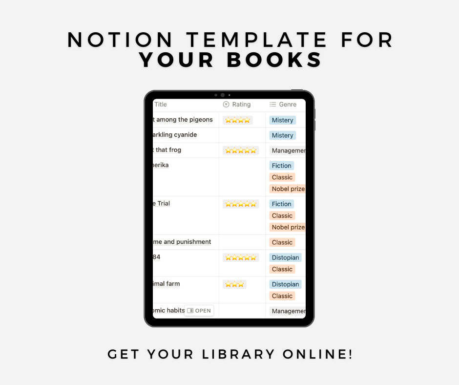Digital Library - Notion Template for Your Books