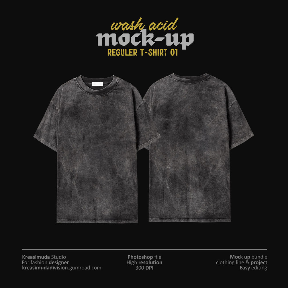 Mock Up Washed T-Shirt