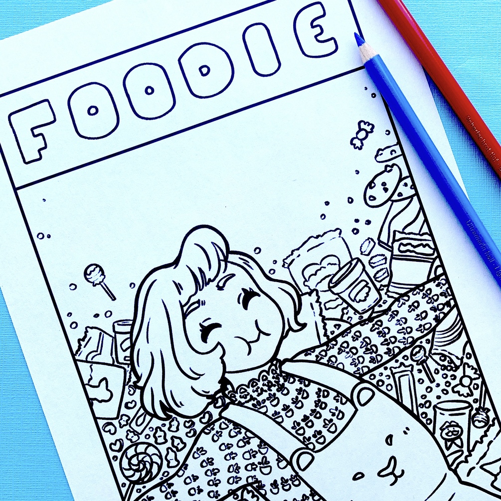 Foodie Colouring Page