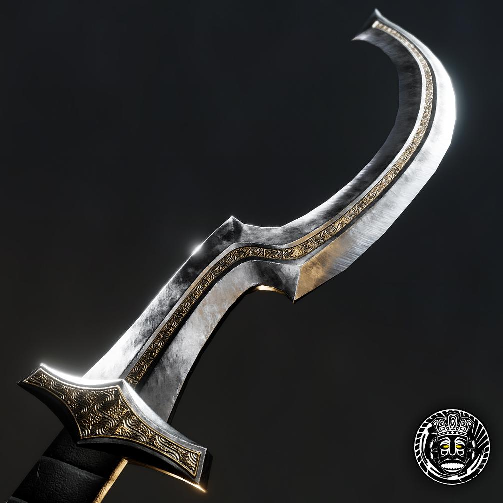 Egyptian Khopesh - Steel Version - Game ready weapon model