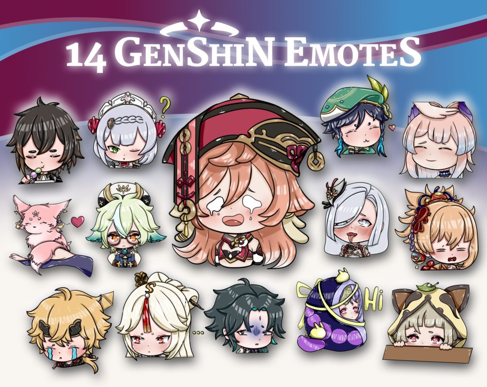 14x Genshin Impact Emote for Twitch [2 set]