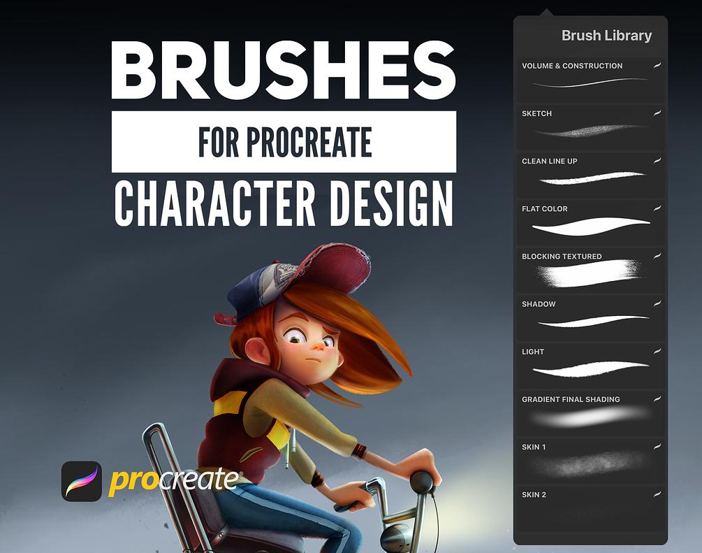 PROCREATE CHARACTER DESIGN BRUSHES PACK for Animation - Concept Art ...