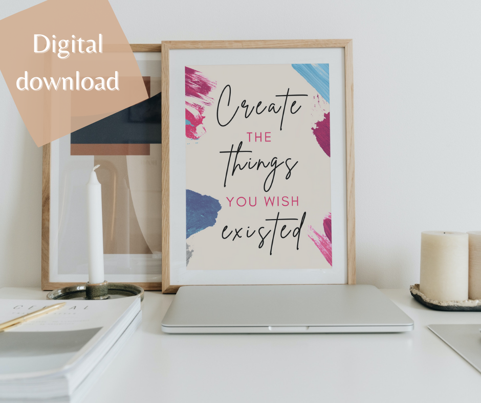 Poster para Imprimir - Descarga Digital - Create the things you wished ...