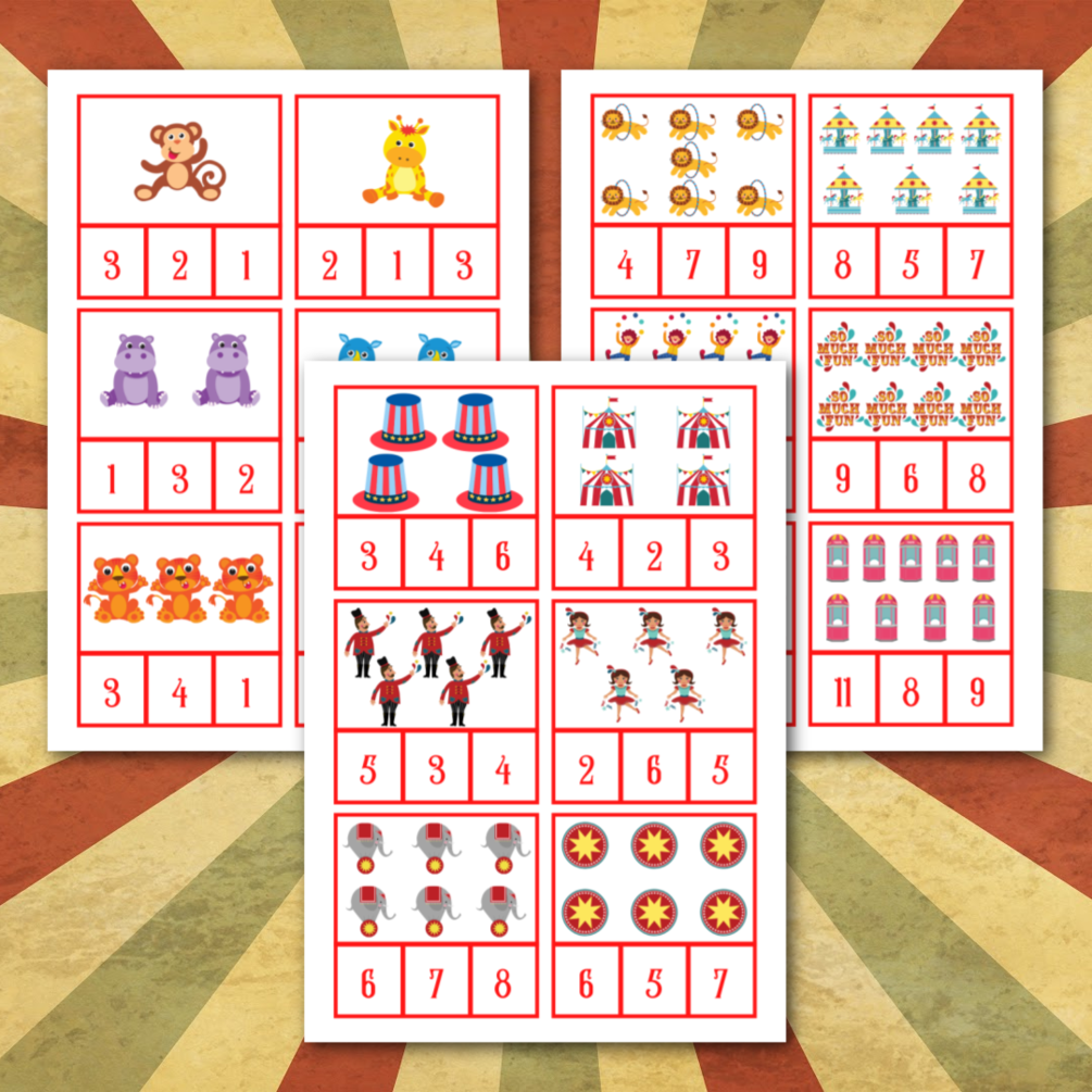 Circus Count and Clip 1-10