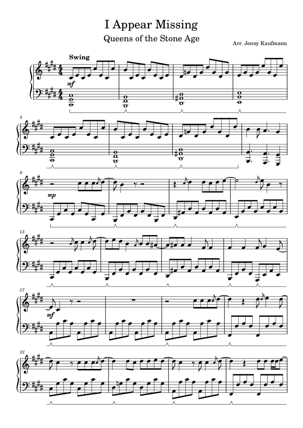 Queens of the Stone Age - I Appear Missing (Piano Sheet Music)